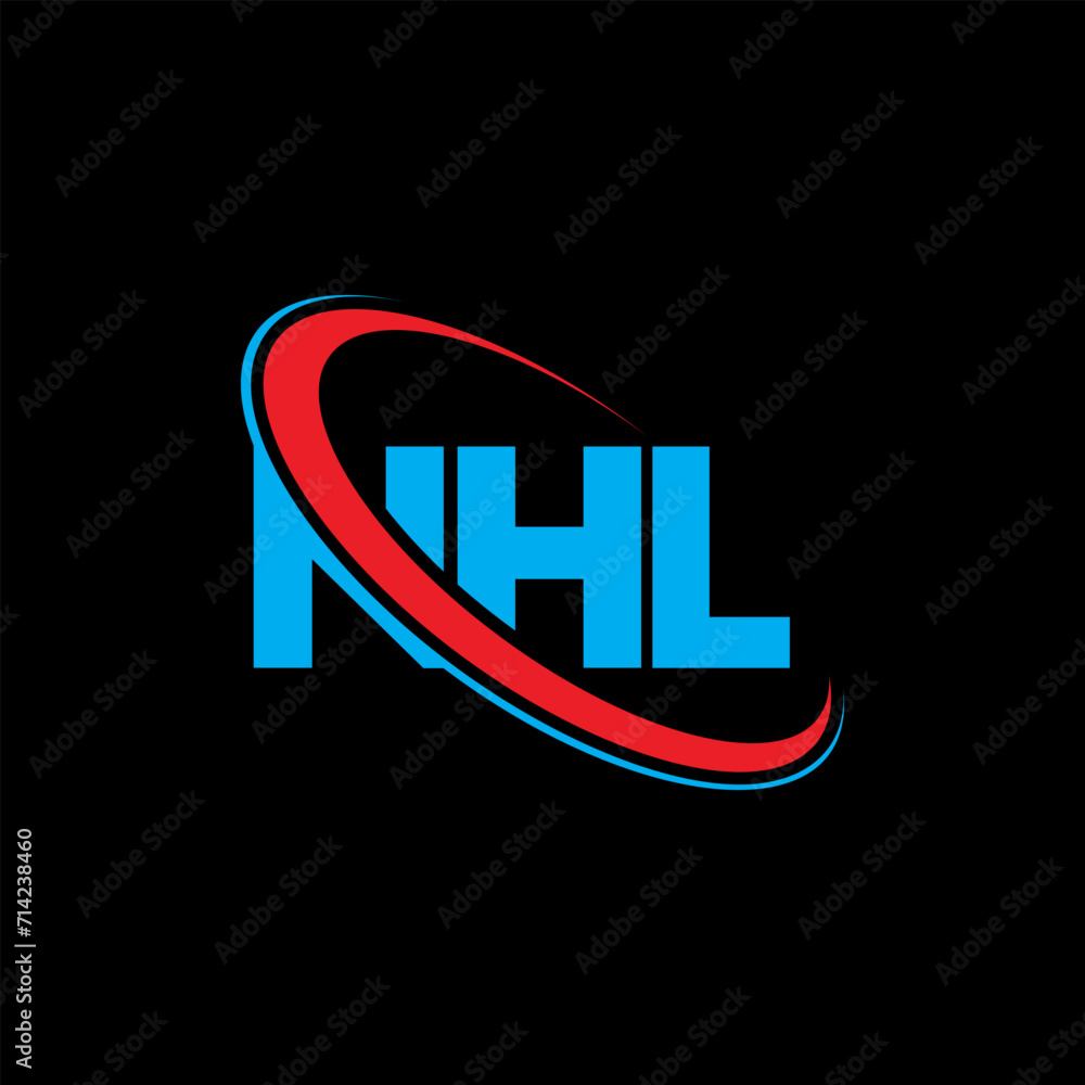 NHL logo. NHL letter. NHL letter logo design. Initials NHL logo linked ...