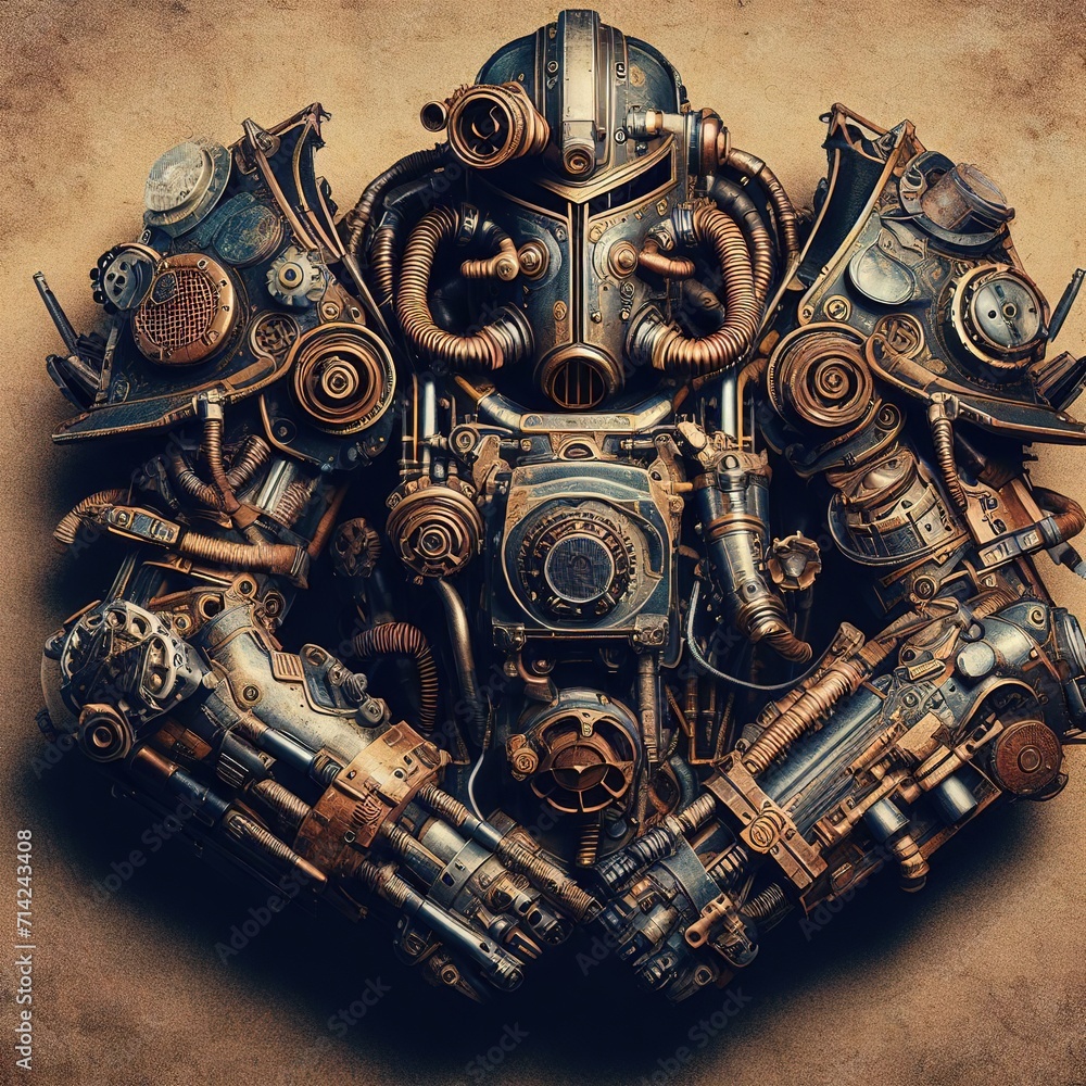 Steampunk power armor suit, combining the mechanical aspects of Arcanum ...