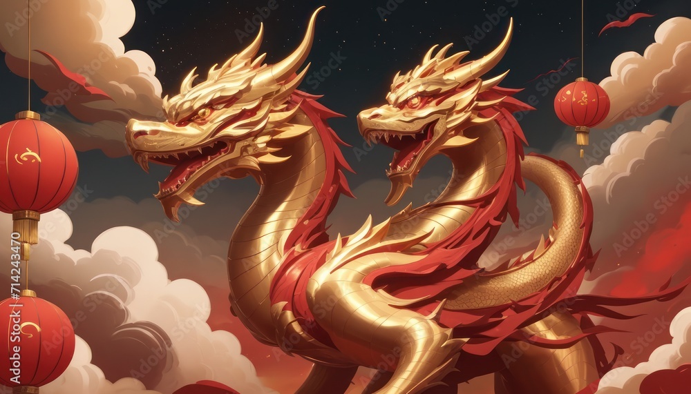 chinese new year, chinese style dragon statue, iconic dragon, wallpaper ...