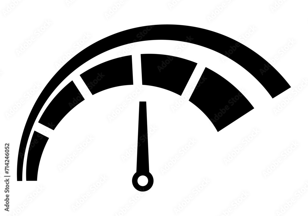 Speedometer flat vector art in black color. Auto speedometer or ...