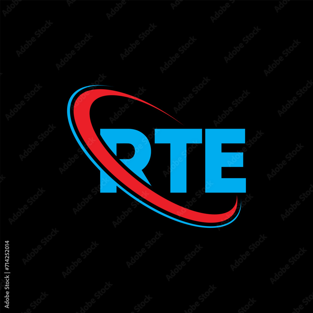 RTE logo. RTE letter. RTE letter logo design. Initials RTE logo linked ...