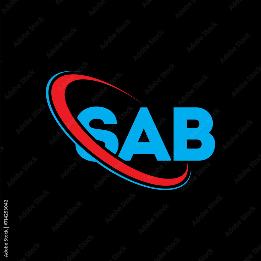 SAB logo. SAB letter. SAB letter logo design. Intitials SAB logo linked ...