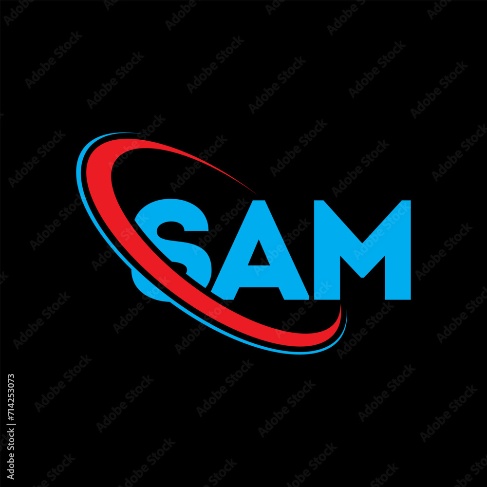 SAM logo. SAM letter. SAM letter logo design. Intitials SAM logo linked ...