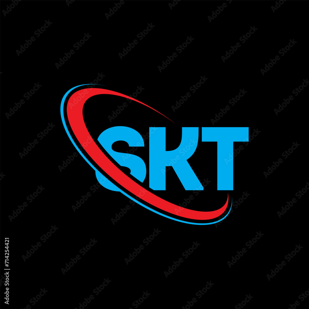 SKT logo. SKT letter. SKT letter logo design. Initials SKT logo linked with circle and uppercase ...