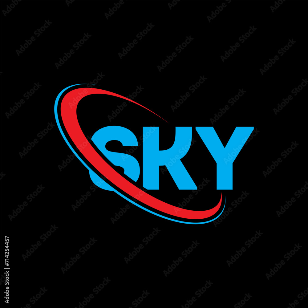 SKY logo. SKY letter. SKY letter logo design. Initials SKY logo linked ...
