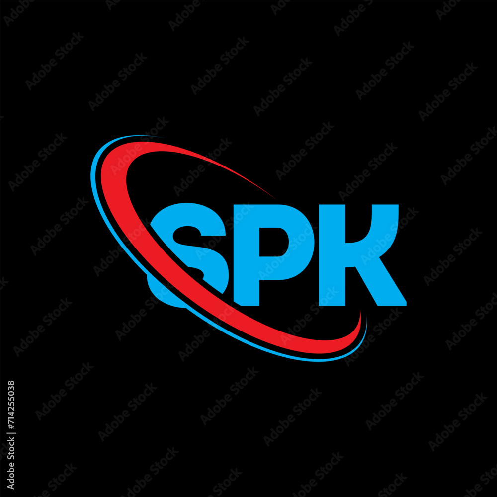 SPK logo. SPK letter. SPK letter logo design. Initials SPK logo linked ...