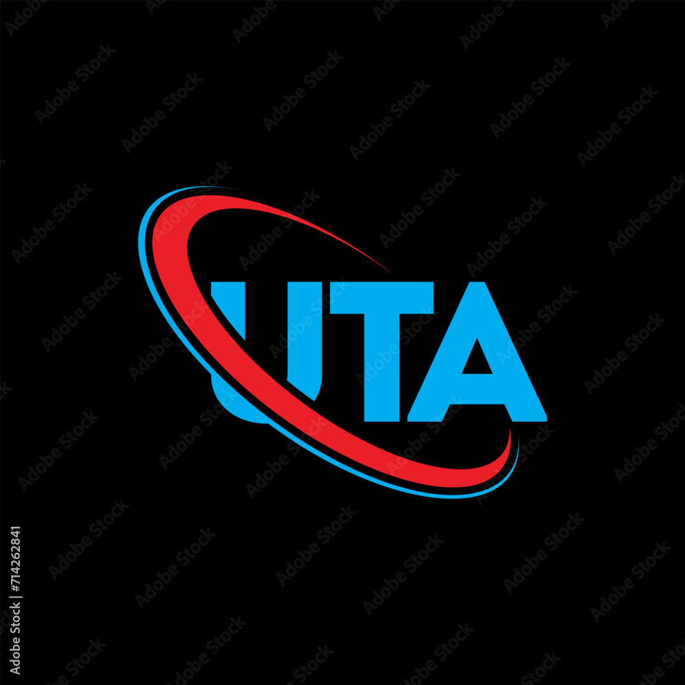 UTA logo. UTA letter. UTA letter logo design. Initials UTA logo linked ...