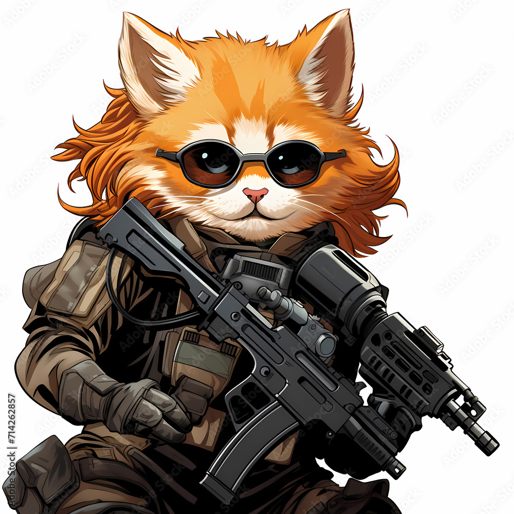 Character Cat police SWAT in officer's cap and in the uniform. Stock ...