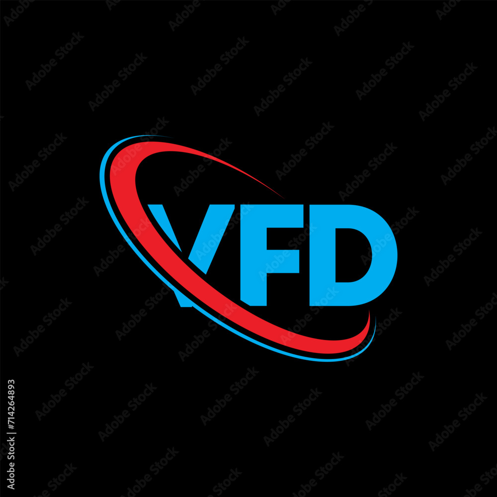 VFD logo. VFD letter. VFD letter logo design. Initials VFD logo linked ...