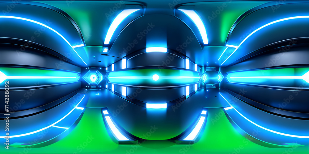 equirectangular cyberpunk city street 360 degree HDRI map Stock ...