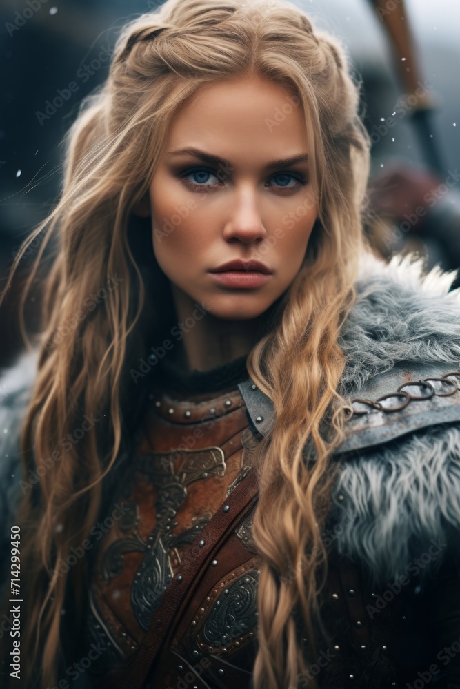 viking, young female warrior, girl in the armor. powerful and emotive ...