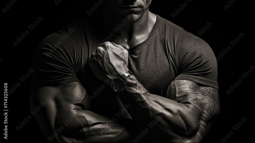 A close-up portrait of a man clasping his hands together, showcasing ...