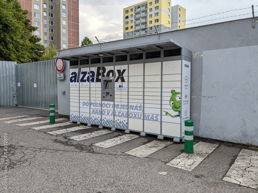 Prague,Czech republic-June 1 2024:Alza Box-ALZA Box-parcel box ...