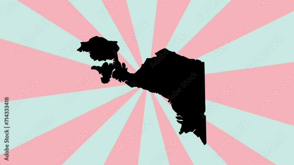 Animated map of the island of Papua in Indonesia with a rotating ...