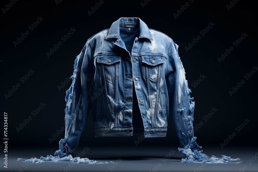 Showcase the timeless appeal of denim clothing on a white background ...