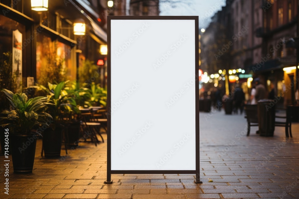 Street-level billboard mockup, Blank shop frame signage, Blank ...