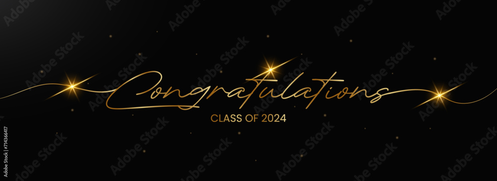 Congratulations Class of 2024 greeting sign. Congrats Graduated ...
