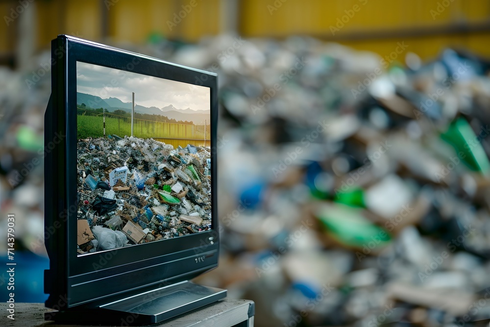 Pile of discarded electronics highlighting the urgency of e-waste ...