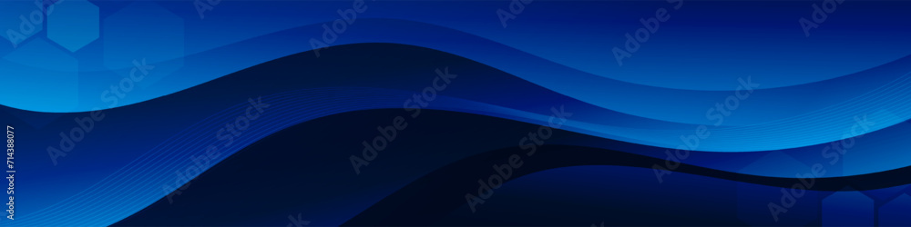 Abstract dark blue banner color with a unique wavy design. It is ideal ...
