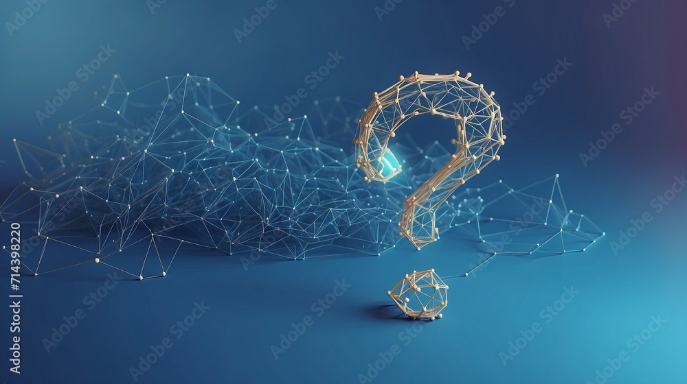 Futuristic Inquiry: Abstract Digital Question Mark in Low Poly ...