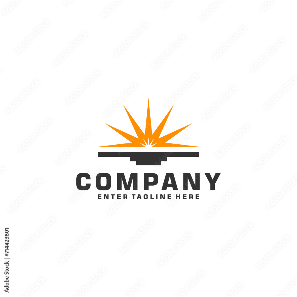 : Laser Cutting Machine Logo Design Vector, CNC Laser Machine, icon ...