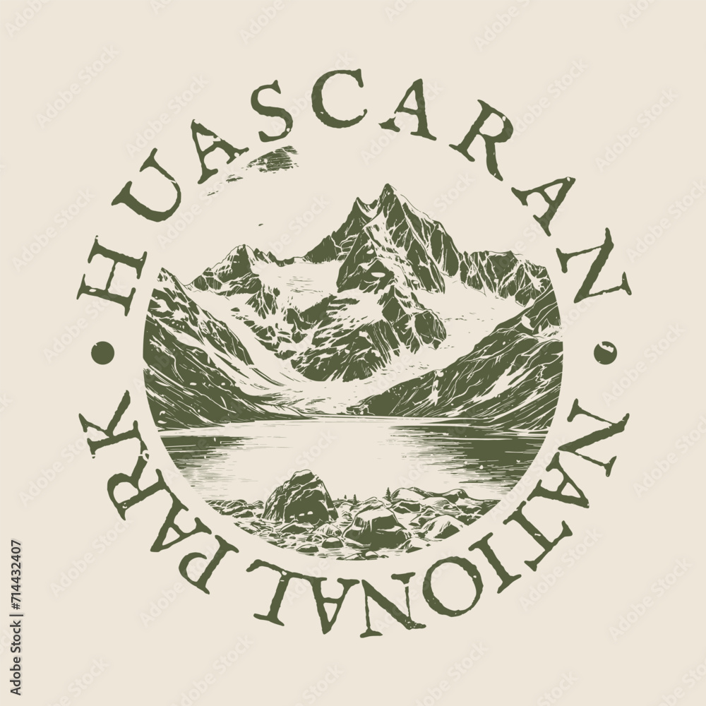 Huascaran, Peru Illustration Clip Art Design Shape. National Park ...