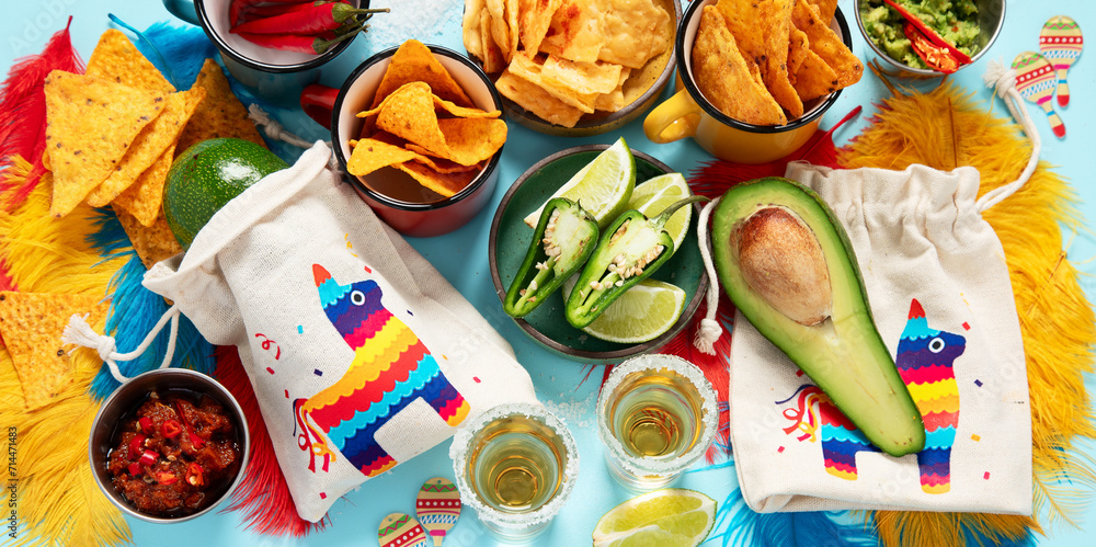 Cinco de mayo party food. Mexican holiday traditional dishes, snacks ...