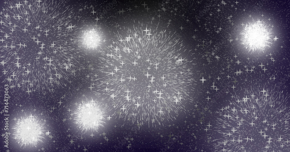 Illustration of neon colorful fireworks. Seamless loop of growing ...