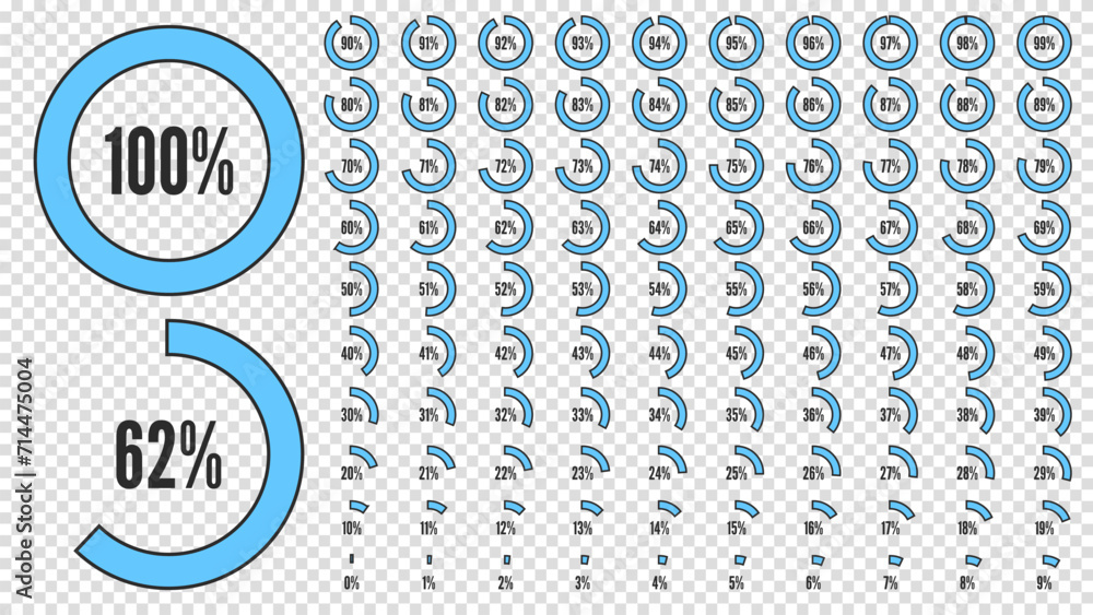 Set of icon for infographic. Big percent collection for user interface ...