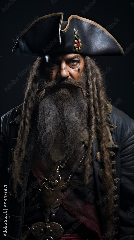 "Sail with the legendary pirate Blackbeard in this iconic illustration ...