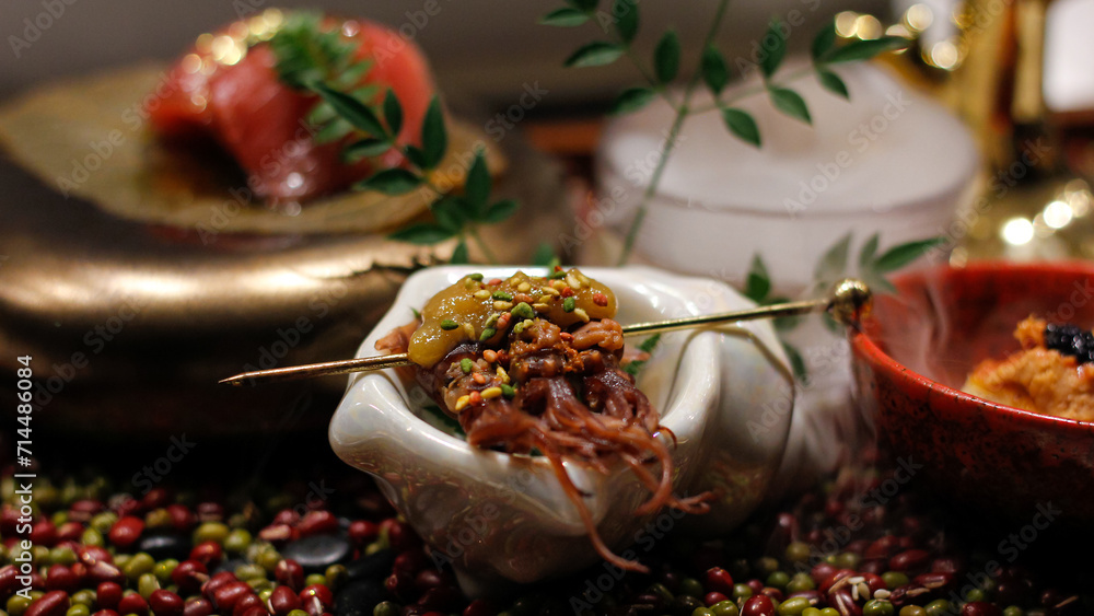 Firefly Squid (Hotaru Ika) on Japanese Rice Topping with Salmon Roe ...