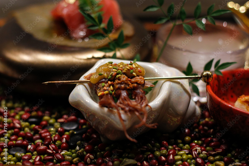 Firefly Squid (Hotaru Ika) on Japanese Rice Topping with Salmon Roe ...