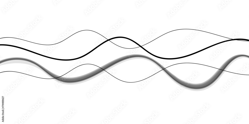 Abstract continuous lines drawing on white as background. Abstract wavy ...