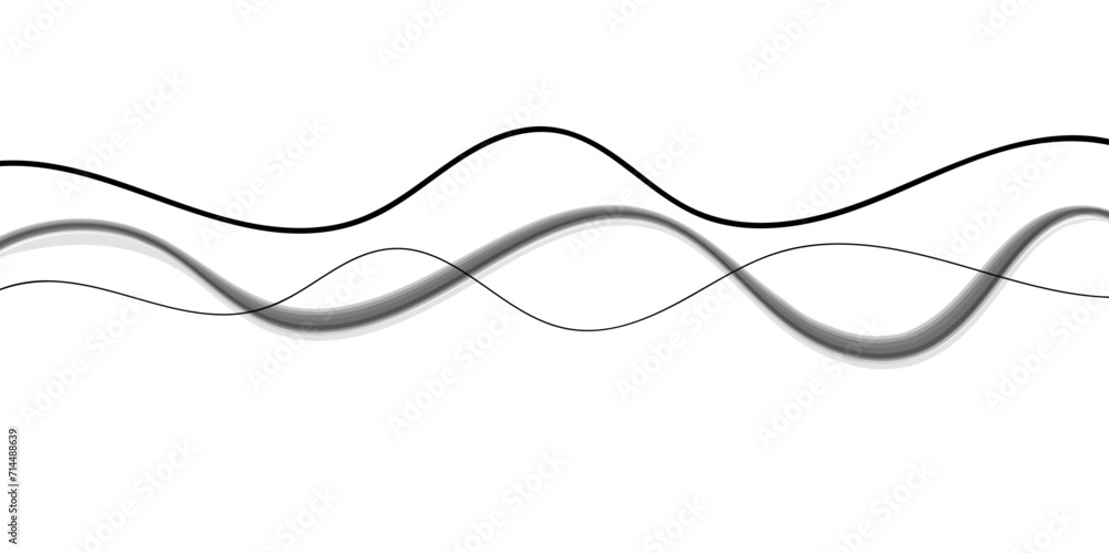 Abstract continuous lines drawing on white as background. Abstract wavy ...