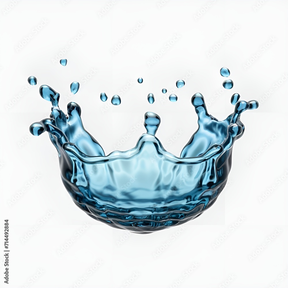 Water splash isolated on white transparent background, blue liquid ...