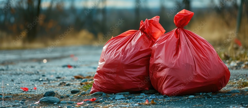 Use red garbage bags to contain absorbed chemical spills and follow ...