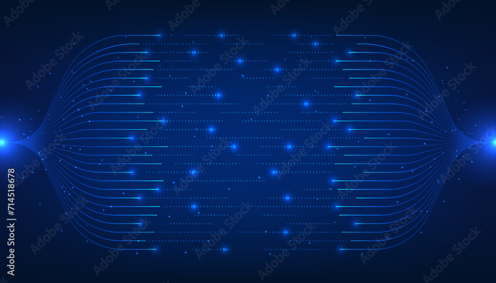 Big data technology background Shows links to exchange digital command ...