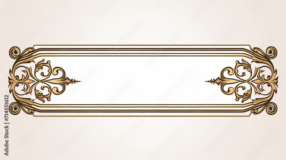 Vector Border Frame Line Deco Label on Isolated Background with Copy ...