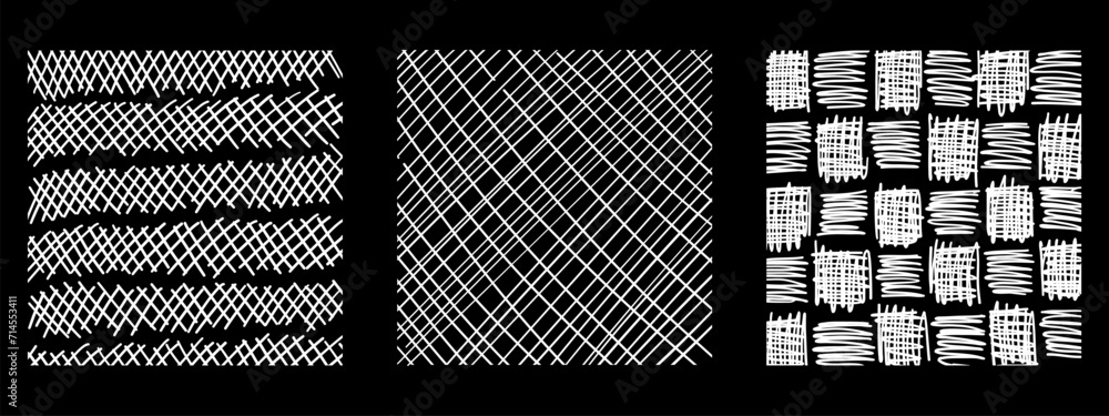Patterns with hand drawn linear hatching and crosshatching textures ... Patterns with hand drawn linear hatching and crosshatching textures ...