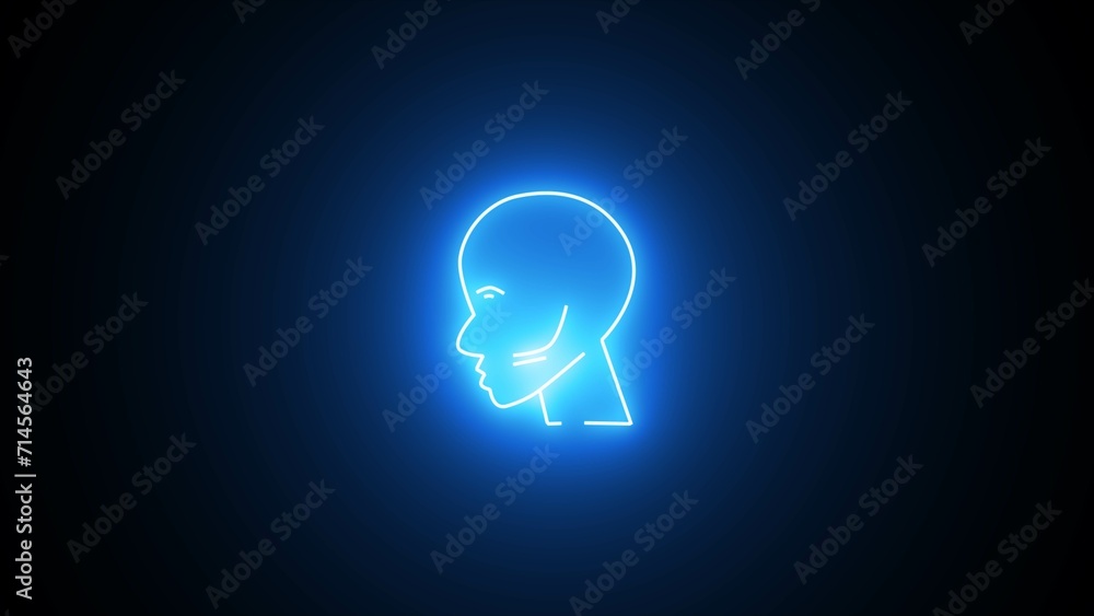 Human neon head icon. Human anatomy and science concepts. Human head ...