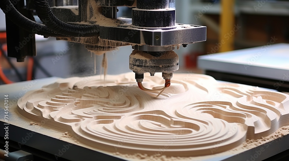 Amazing CNC milling machine tool in wood factory with drilling machine ...