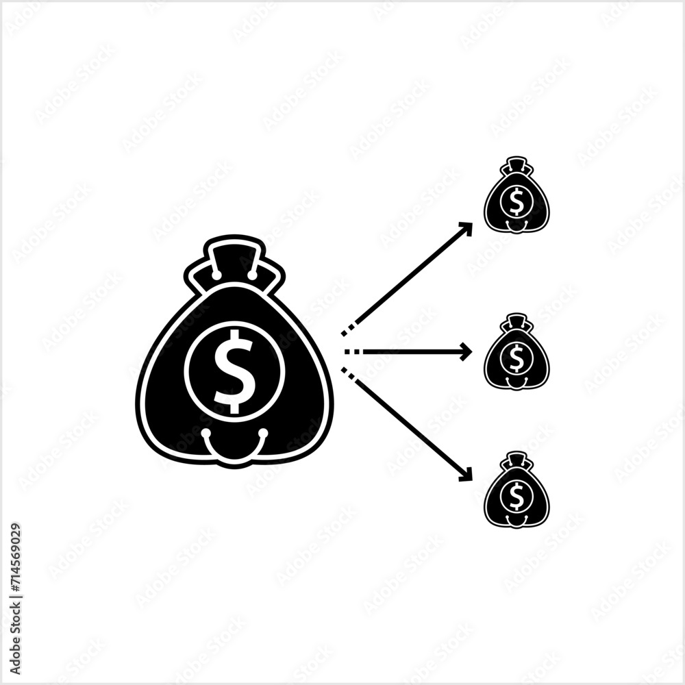 Vecteur Stock Easy Installment Icon, Easy Split Of Borrowed Money Paid ...