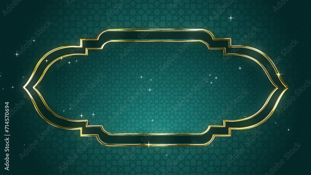 luxury blue gold islamic pattern background animation, rotating gold ...