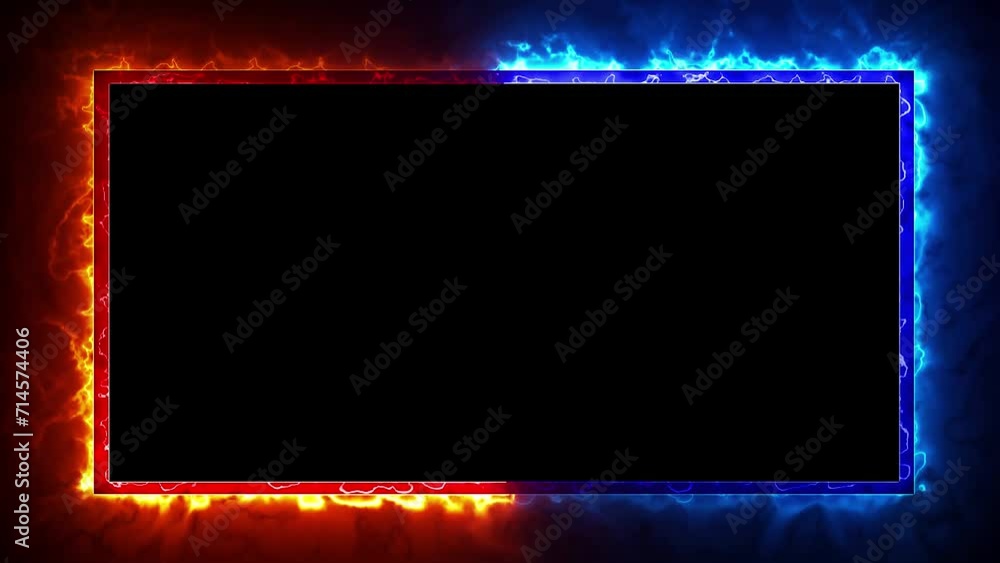 neon border frame, red blue glowing border, rectangle, square, frame ...