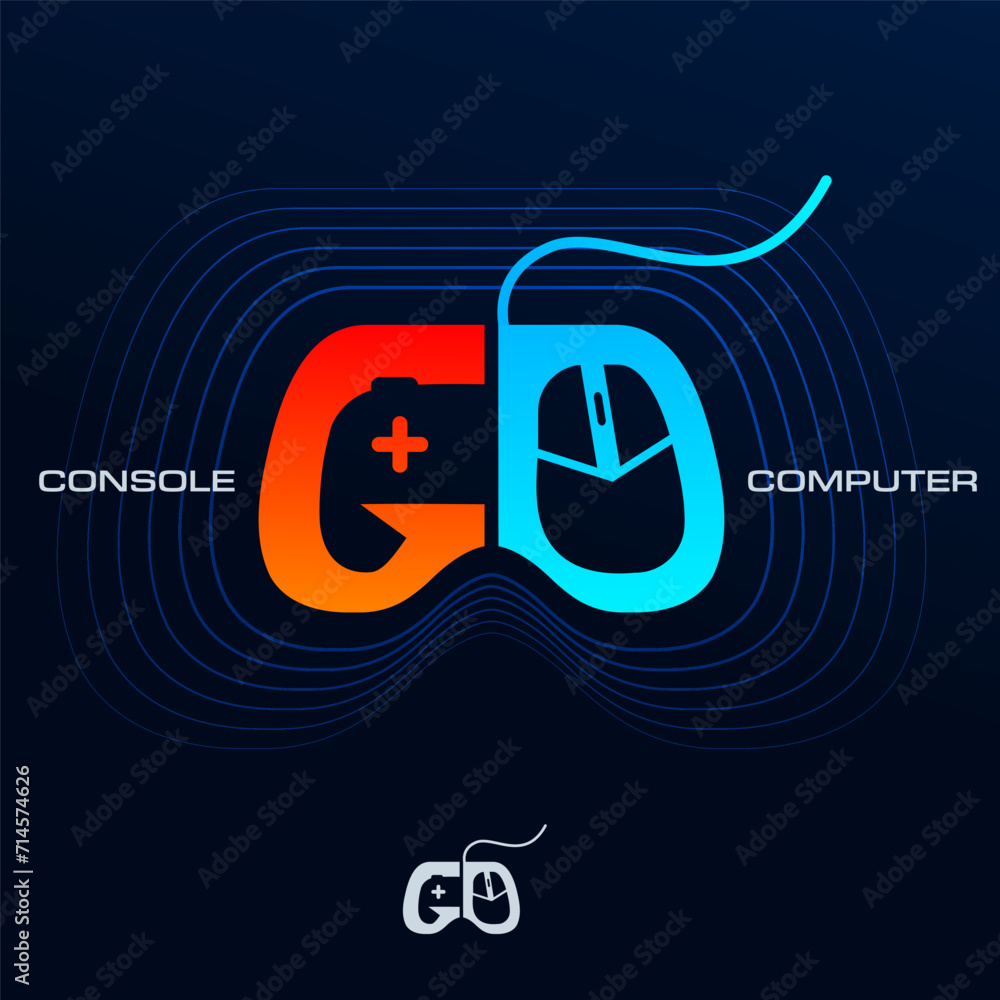 Logo with half gaming controller that also looks like G and half mouse ...