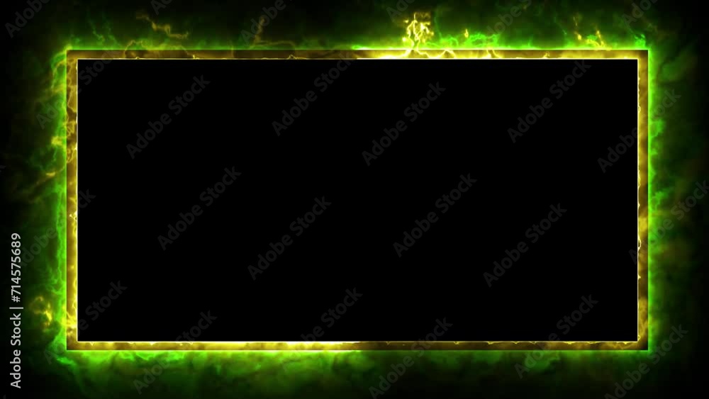 neon border frame, green glowing border, rectangle, square, frame ...