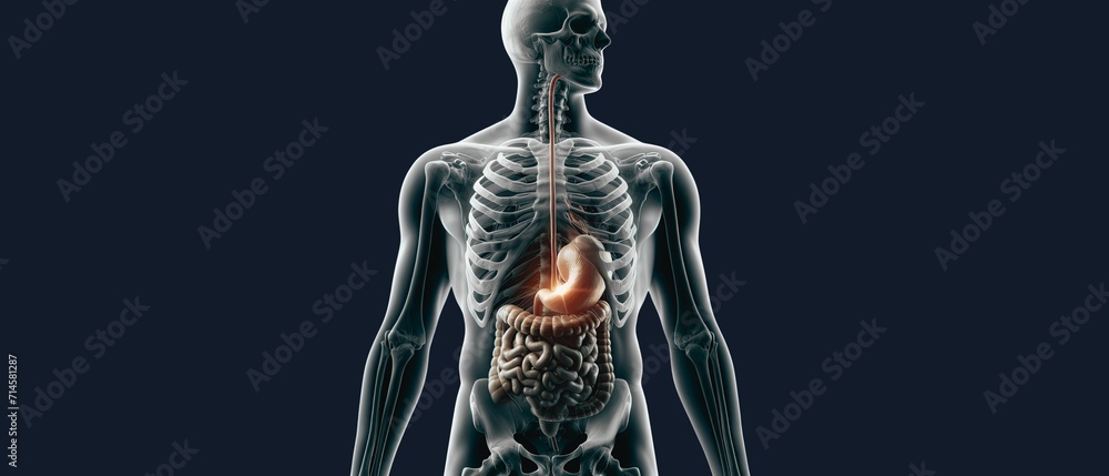 X-ray of upper body part of human body Male Female highlighting body ...