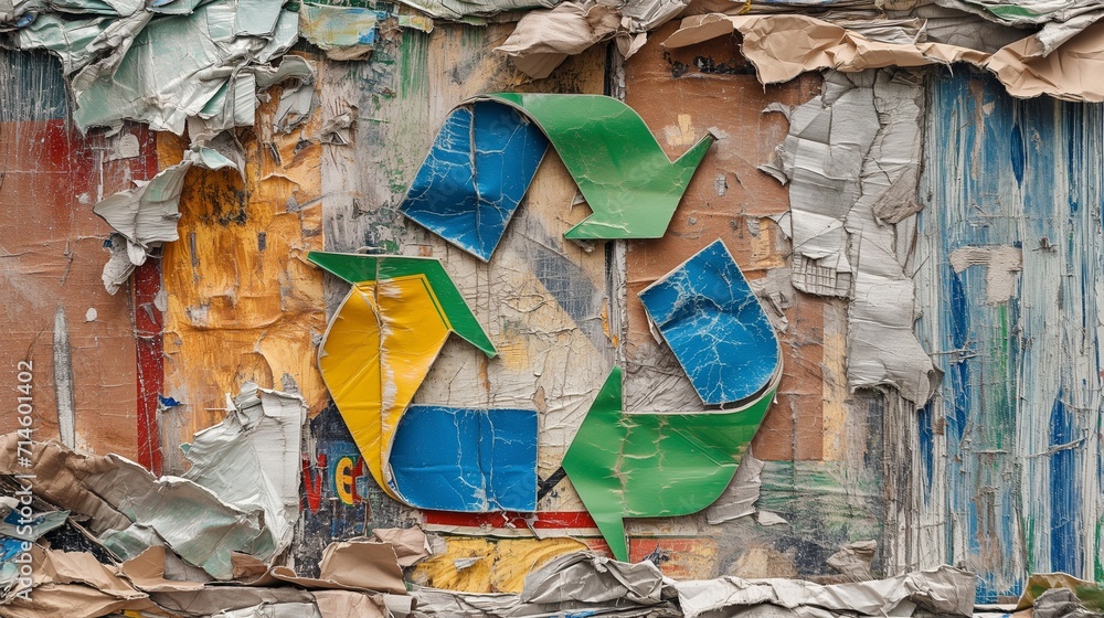 Recycling symbol, composed of three chasing arrows, dominates the ... Recycling symbol, composed of three chasing arrows, dominates the ...