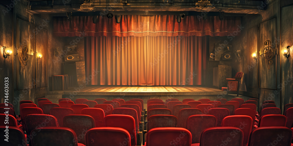 Theatrical Brilliance on Display on the Grand Stage ,Dramatic Red ...