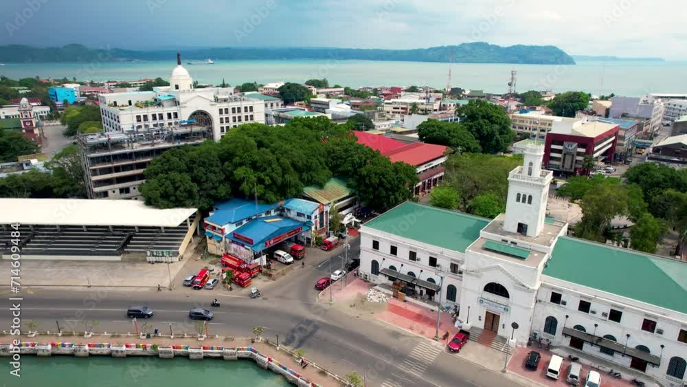 Iloilo City, Philippines - Aerial flyby of Aduana de Iloilo or Iloilo ...